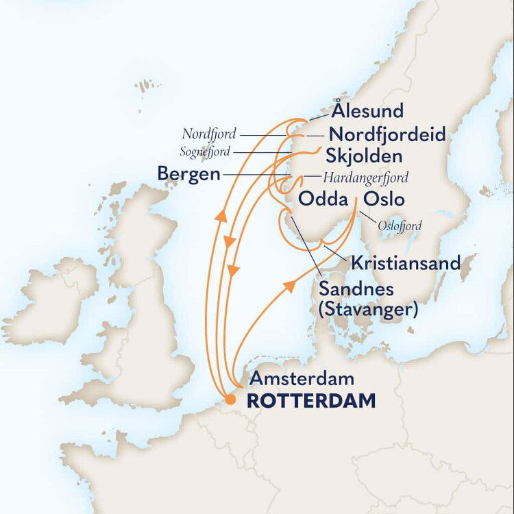 Norwegian Fjords & Sognefjord With History Channel - Holland America (14 Night Roundtrip Cruise ...