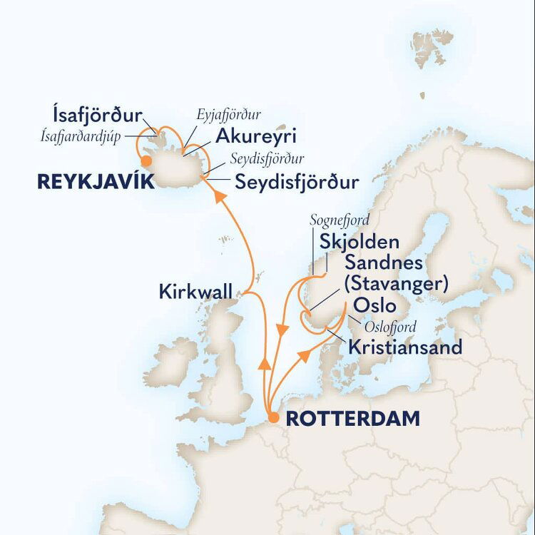 Fjords Of Norway & Iceland With History Channel - Holland America (14 Night Cruise from ...