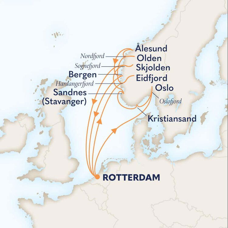 Norwegian Fjords & Sognefjord With History Channel - Holland America (14 Night Roundtrip Cruise ...