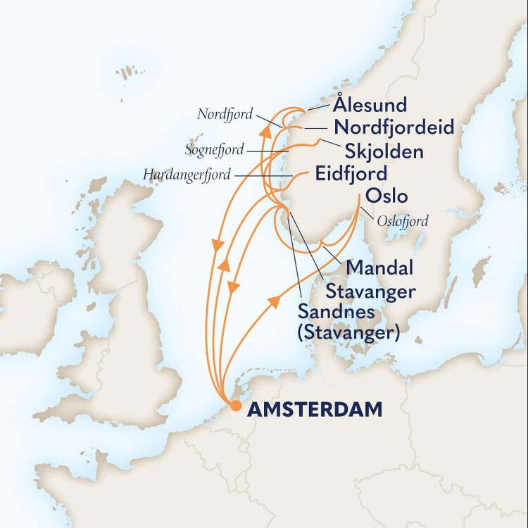 Norwegian Fjords & Sognefjord With History Channel - Holland America (14 Night Roundtrip Cruise ...