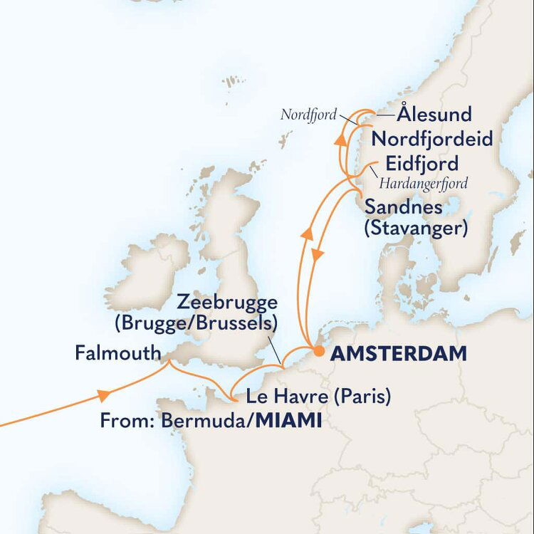 Norwegian Fjords Crossing With History Channel - Holland America (21 Night Cruise from Miami to ...