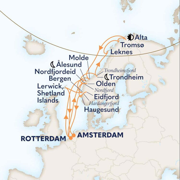 Northern Fjords & Northern Lights Collectors' Voyage - Holland America (21 Night Cruise from ...