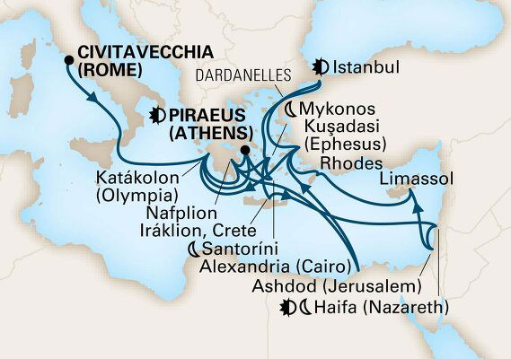 Cruises from Rome to Athens - 2023-2025 Seasons