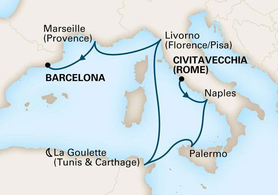 Cruises from Rome to Barcelona - 2023, 2024 & 2025 Seasons