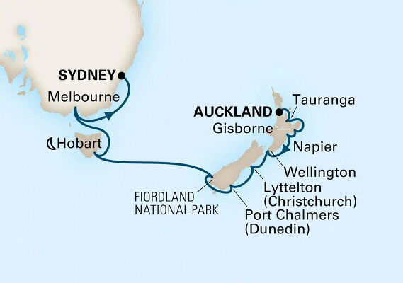 Cruises from New Zealand to Australia - 2024-2026 Seasons