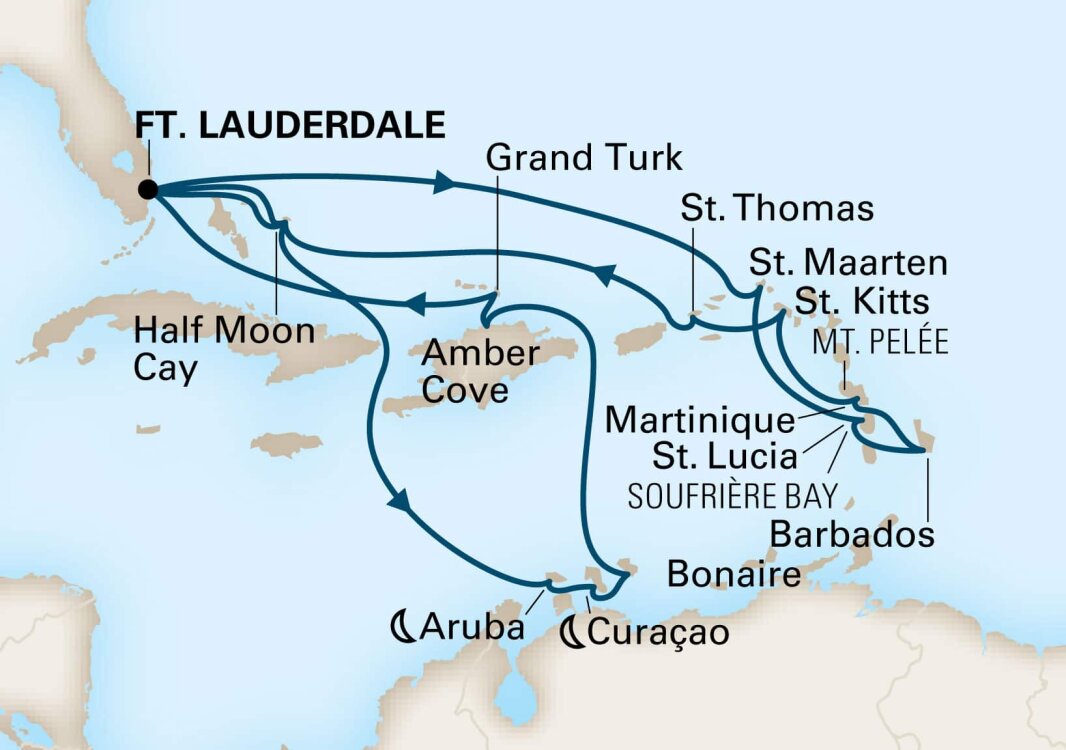 Southern Caribbean Seafarer / Wayfarer - Holland America (21 Night ...