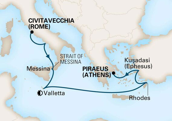 Cruises from Rome to Athens - 2024-2026 Seasons