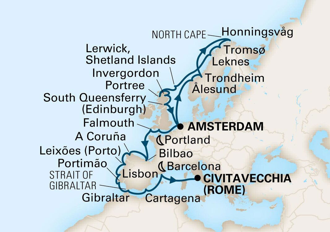 North Cape, The Midnight Sun & Iberian Adventure - Holland America (28 Night Cruise from ...