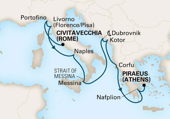 Cruises from Rome to Athens - 2024-2026 Seasons
