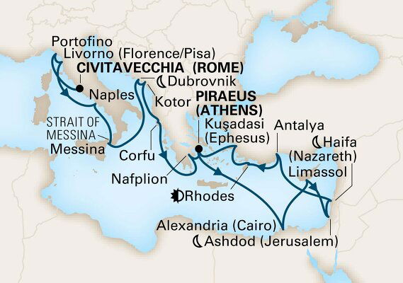 Cruises from Rome to Athens - 2023-2025 Seasons
