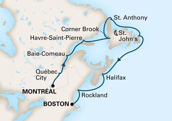 Cruises from Montreal to Boston - 2024 & 2025 Seasons