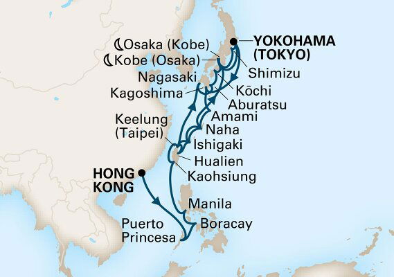 Cruises from Hong Kong to Japan - 2024-2026 Seasons