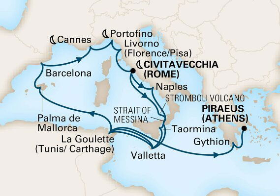 Cruises from Rome to Athens - 2023-2025 Seasons