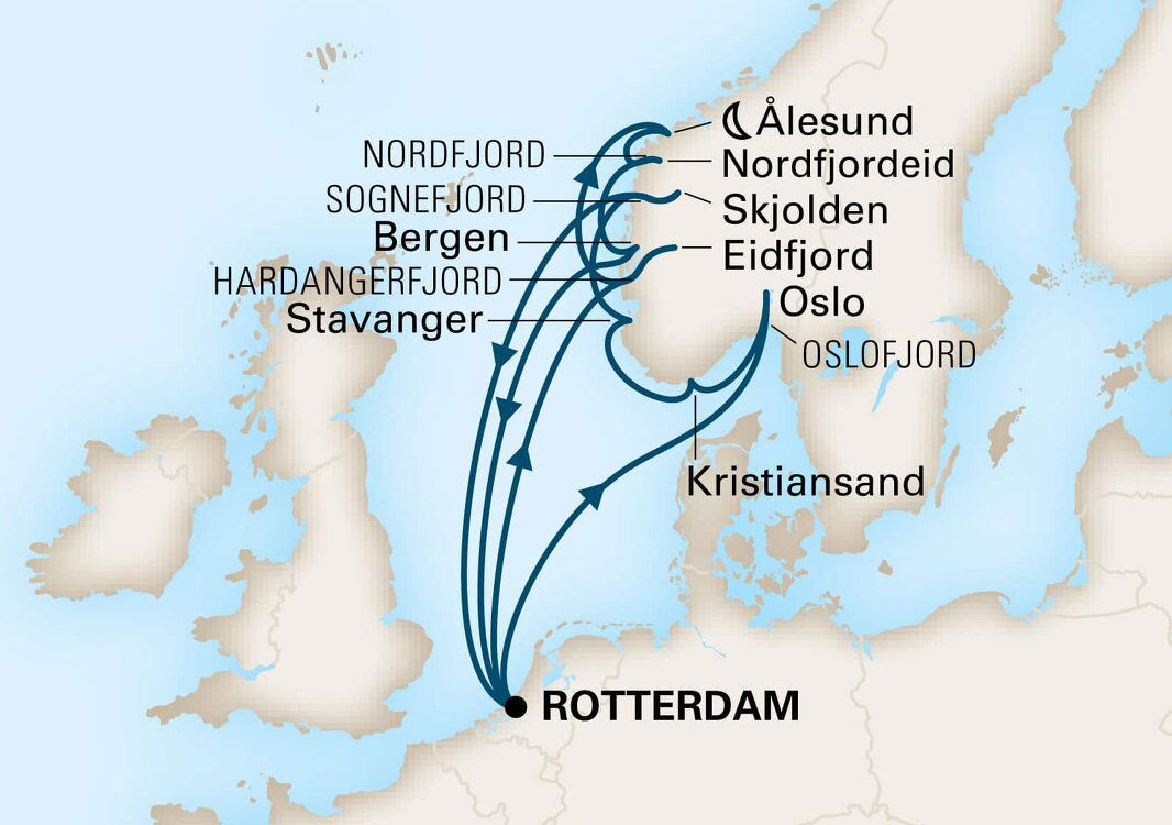 Norwegian Fjords With Sognefjord & Nordfjord - Holland America (14 Night Roundtrip Cruise from ...