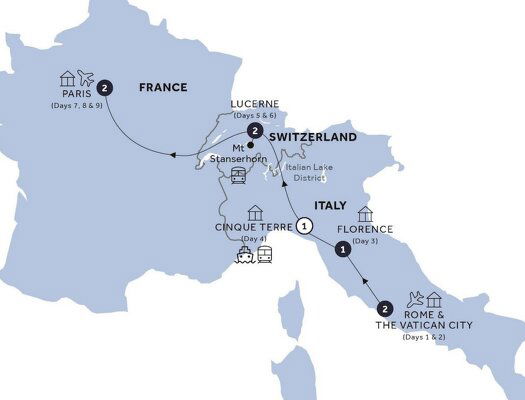 Tours from Rome to Paris - 2024-2026 Seasons