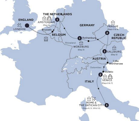 Tours from London to Rome - 2024-2026 Seasons