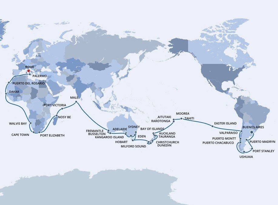 MSC World Cruise - MSC Cruises (98 Night Cruise from Buenos Aires to Rome)