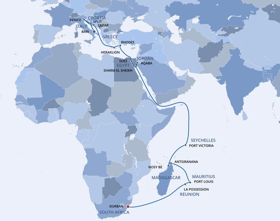 MSC Grand Voyages - MSC Cruises (28 Night Cruise from Bari to Durban)