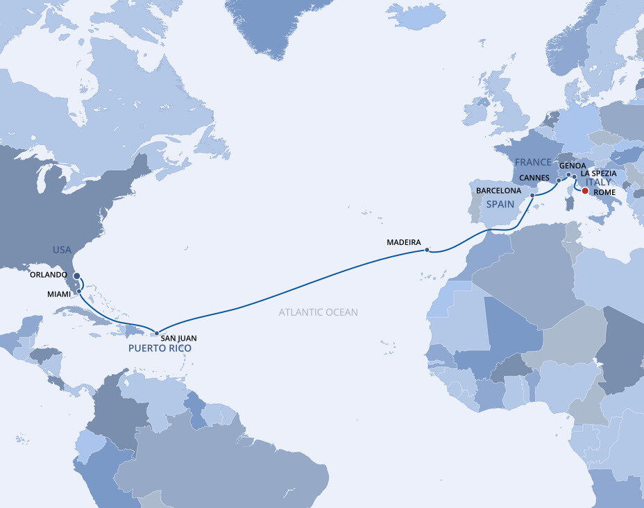 MSC Grand Voyages - MSC Cruises (18 Night Cruise from Orlando to Rome)