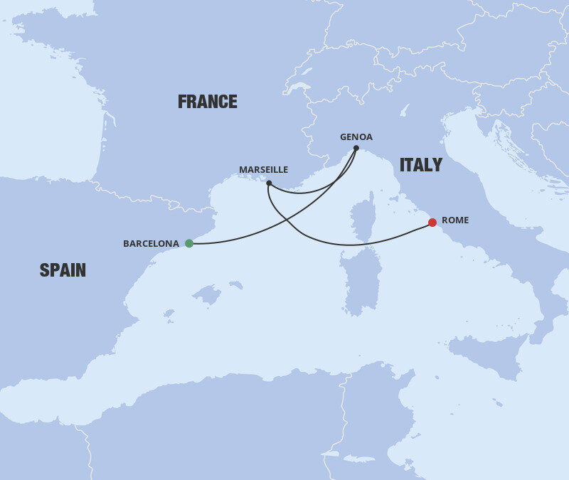 Mediterranean - MSC Cruises (5 Night Cruise from Barcelona to Rome)