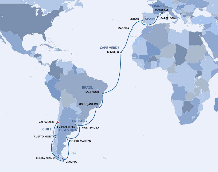 MSC World Cruise - MSC Cruises (35 Night Cruise from Marseille to ...