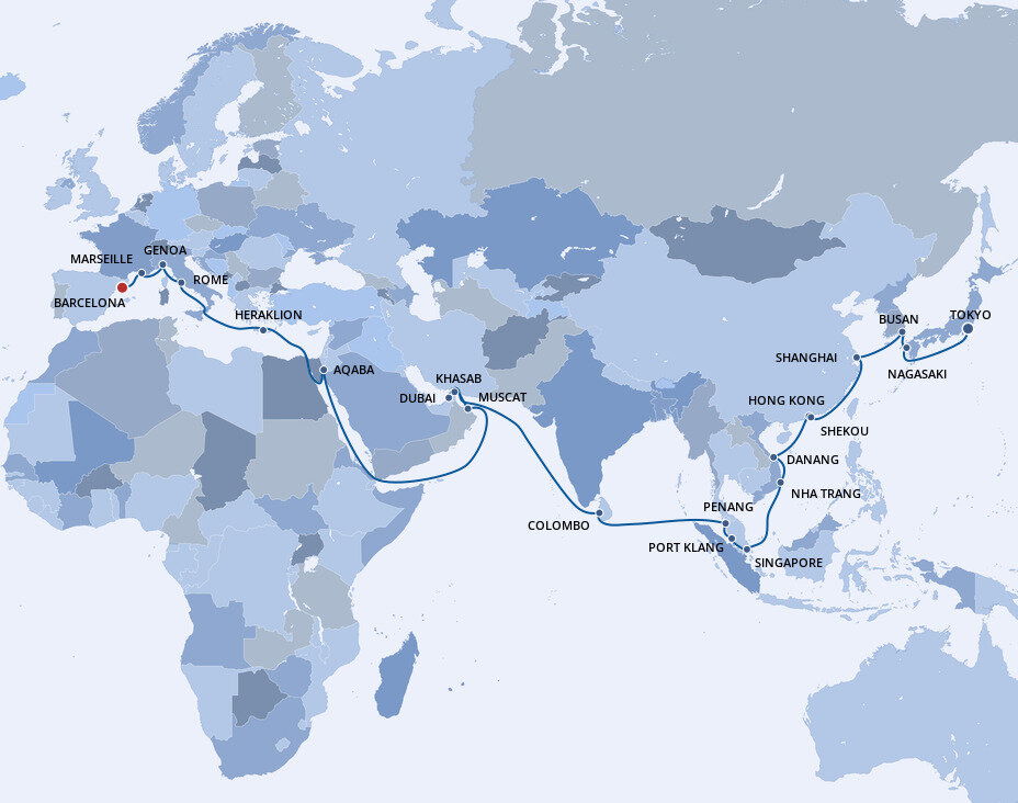 MSC World Cruise - MSC Cruises (44 Night Cruise from Tokyo to Barcelona)
