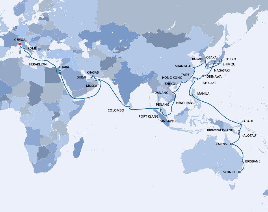MSC World Cruise - MSC Cruises (66 Night Cruise from Sydney to Genoa)