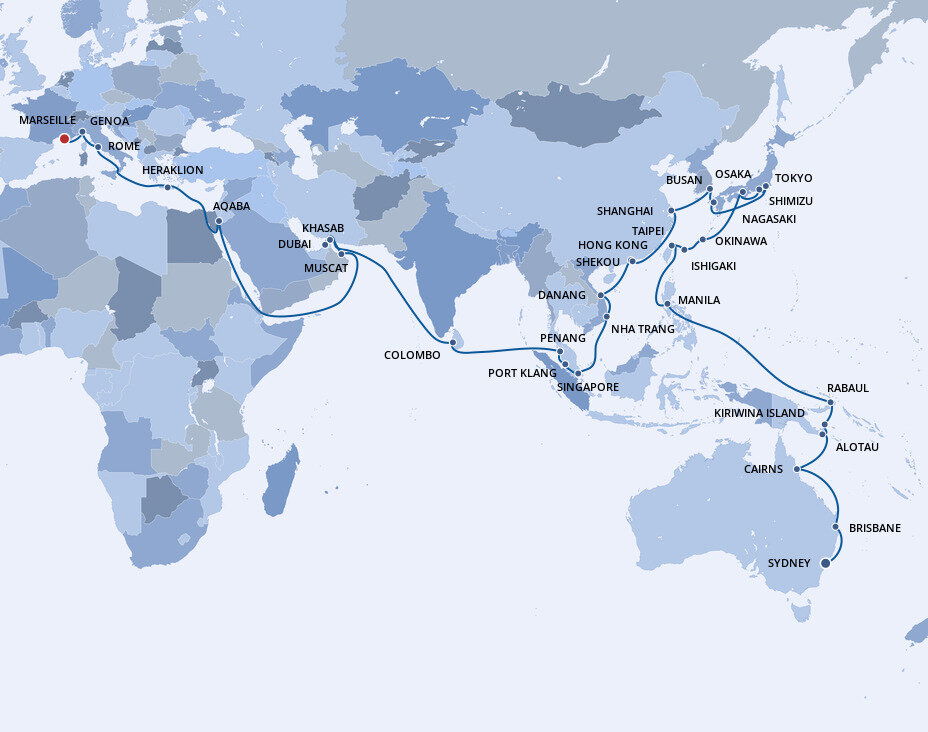 MSC World Cruise - MSC Cruises (68 Days From Sydney to Marseille)