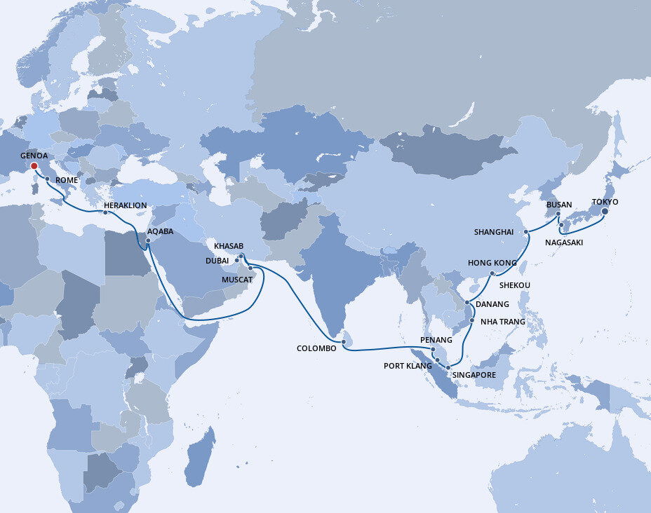 MSC World Cruise - MSC Cruises (42 Night Cruise from Tokyo to Genoa)