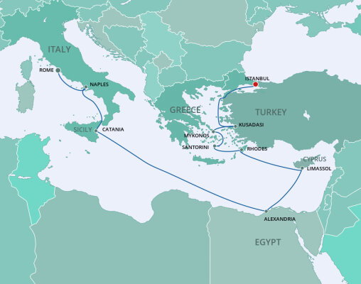 Cruises from Rome to Istanbul - 2025-2027 Seasons