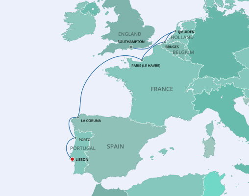 Cruises from England to Portugal - 2025-2028 Seasons