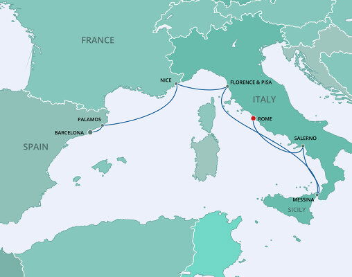 Cruises from Barcelona to Rome - 2025-2028 Seasons