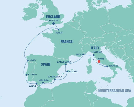Cruises from London to Rome | 2021, 2022 & 2023 Seasons
