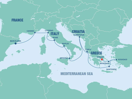 Cruises from Barcelona to Athens | 2021 & 2022 Seasons