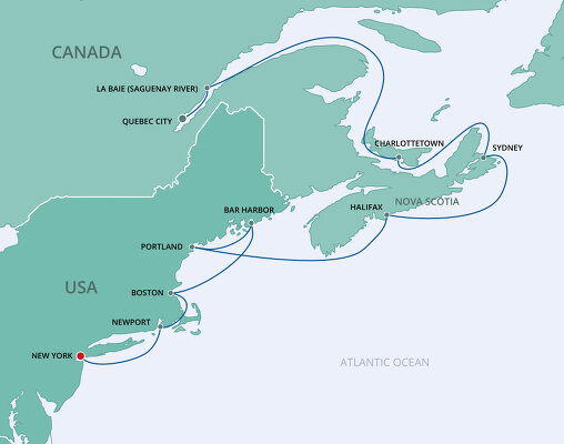 Cruises from Quebec City to New York - 2024-2026 Seasons