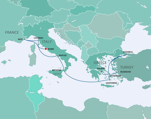 Cruises from Athens to Rome - 2022, 2023, 2024 & 2025 Seasons