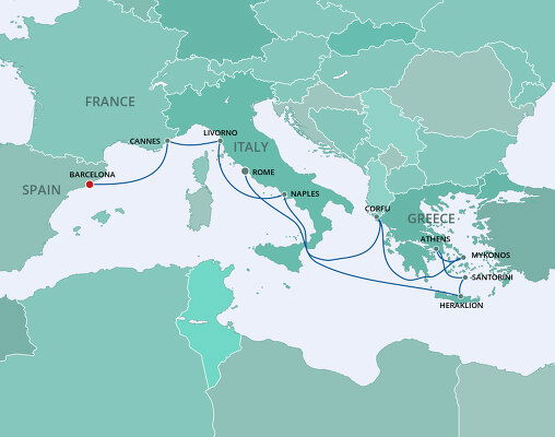 Cruises from Rome to Barcelona - 2022, 2023 & 2024 Seasons