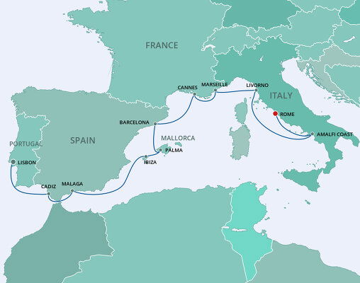 Cruises from Lisbon to Rome - 2023 & 2024 Seasons