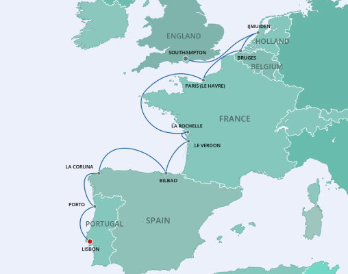 Cruises from England to Portugal - 2024-2026 Seasons