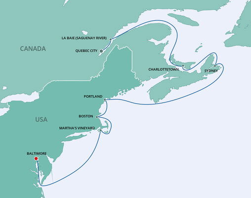 Cruises Starting In Quebec City - 2023-2025 Seasons