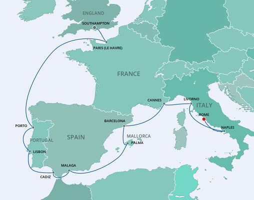 Cruises from London to Rome - 2025 & 2026 Seasons