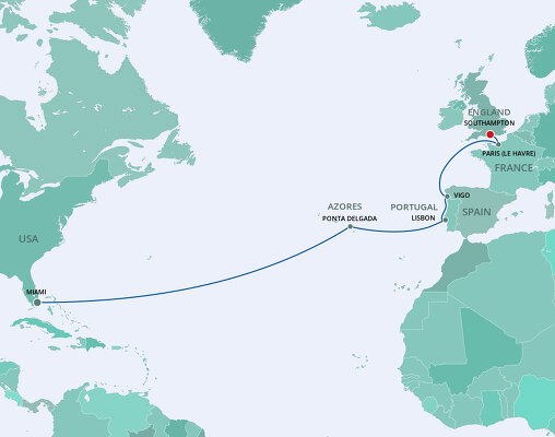 Cruises from Miami to London - 2024-2026 Seasons