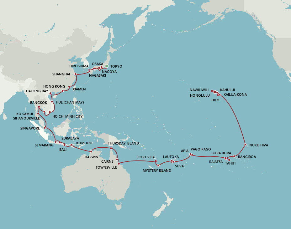 Asia & Oceania Odyssey - Oceania (71 Night Cruise from Tokyo to Honolulu)