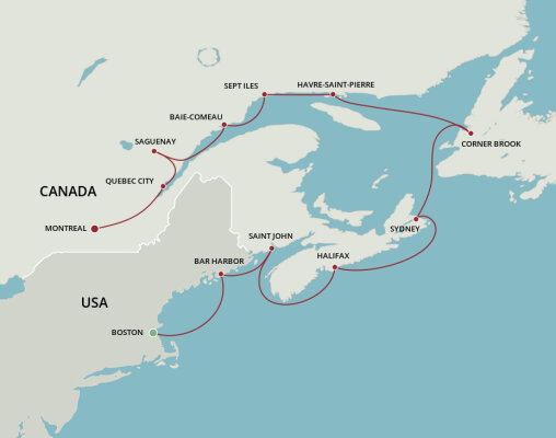 Cruises from Boston to Montreal - 2025-2027 Seasons