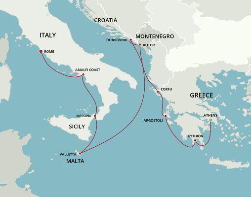 Cruises from Athens to Rome - 2024-2026 Seasons