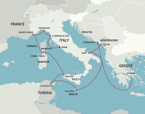 Cruises from Athens to Rome - 2025-2027 Seasons