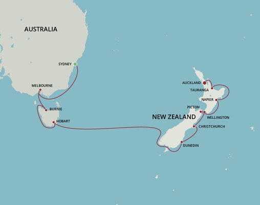 Cruises from Australia to New Zealand - 2025-2028 Seasons