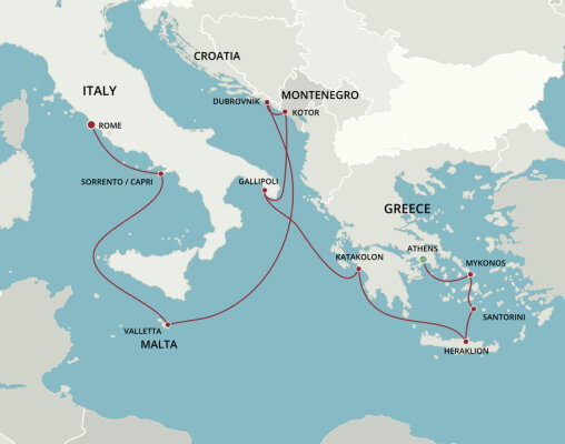 Cruises from Athens to Rome - 2025-2028 Seasons