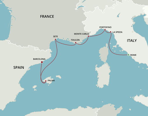 Cruises from Rome to Barcelona - 2025-2027 Seasons