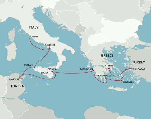 Cruises from Rome to Athens - 2025-2028 Seasons